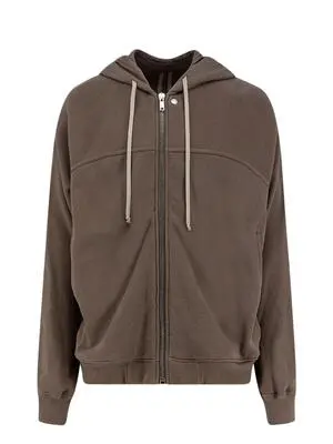 Rick Owens RICK OWENS Organic Cotton Zip-Up Hoodie Gray