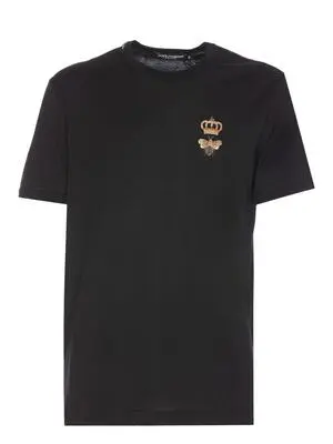Dolce & Gabbana Dolce&Gabbana Men Embroidered Logo T-Shirt Black