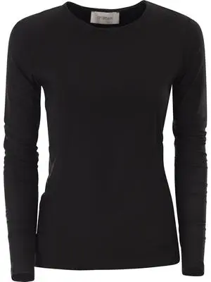 Sportmax Long-sleeved Jersey T-shirt - Black