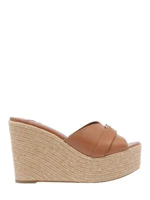 JIMMY CHOO Leda Wedge Espadrille Sandals - Brown