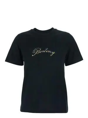 Burberry BURBERRY Cotton T-Shirt With Logo Lettering Multicolor