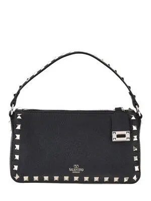 Valentino Garavani Rockstud Leather Shoulder Bag - Black