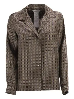 Max Mara Printed Silk Shirt - Brown