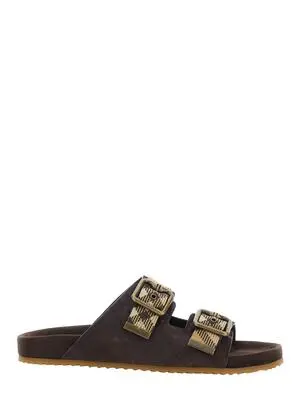 Burberry BURBERRY Checked Leather Sandals Multicolor