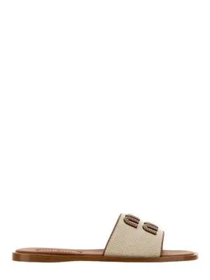 Miu Miu Heeled Sandals - Cream
