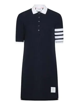 Thom Browne 4-bar Cotton Piqué Polo Dress - Blue