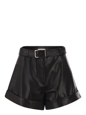 Sportmax Leather Bermuda Shorts - Black