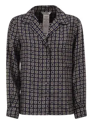 Max Mara Max Mara Printed Silk Shirt Blue
