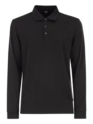 BOSS Boss Men Regular Fit Polo Shirt In Interlock Cotton Black