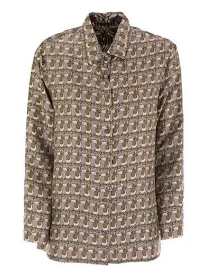 Max Mara Reversible Printed Silk Shirt - Pink
