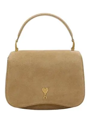 Ami Suede Crossbody Bag With Metal Logo - Multicolor