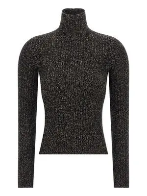 Max Mara Ribbed Wool & Cashmere Blend Turtleneck Sweater - Black