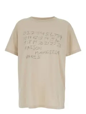 MAISON MARGIELA Maison Margiela Cotton T-Shirt With Logo Print Multicolor