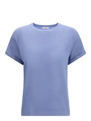 Brunello Cucinelli Cashmere Glitter T-shirt - Blue