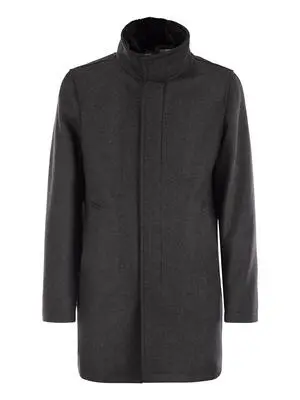 HERNO HERNO Wool Blend Coat With Detachable Collar