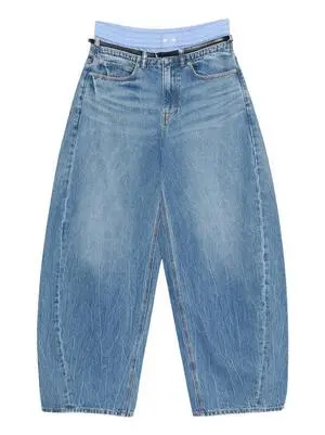 Alexander Wang Wide-leg Denim Jeans With Belt Detail - Blue