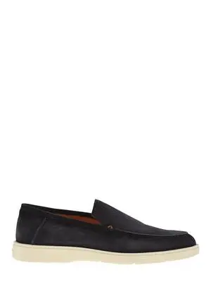 Santoni Suede Moccasin Loafers - Blue