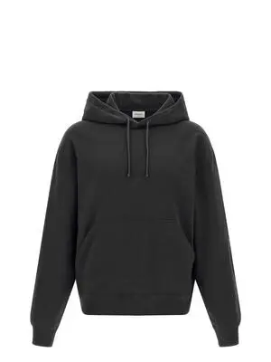 Saint Laurent Saint Laurent Embroidered Cotton Hoodie Gray