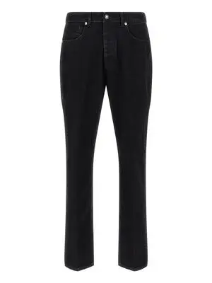 Givenchy Straight Leg Jeans With Embroidered Logo - Black