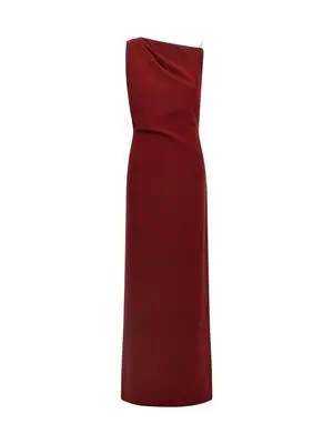 Max Mara Pentola' Asymmetrical Cady Dress With Removable Rhinestone Chain Strap - Multicolor