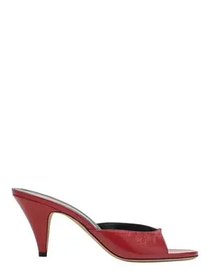 JUDE Haze Leather Mule Sandals - Red