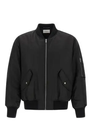 SAINT LAURENT SAINT LAURENT Serge Bomber Jacket With Zip Closure And Ribbed Details