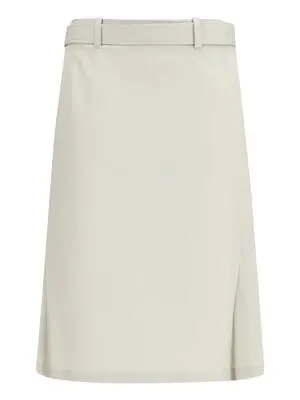 RIER Cotton Utility Skirt With Belted Waist - Gray