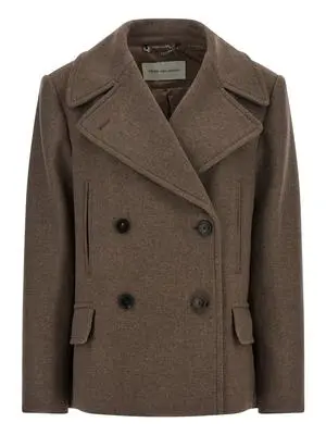 Dries Van Noten Vafel Mélange Wool Blend Coat - Brown