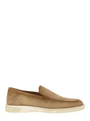 Santoni Suede Moccasin - Cream