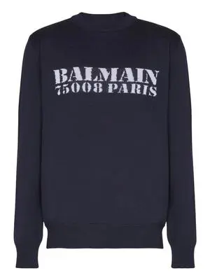 Balmain Logo Knit Sweater - Blue