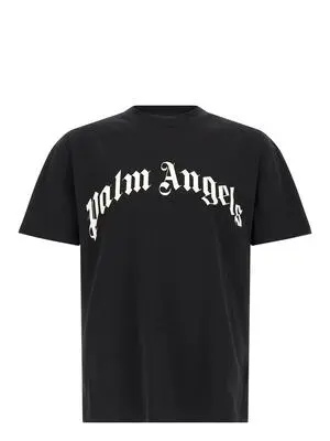 Palm Angels Curved Logo' T-shirt - Multicolor
