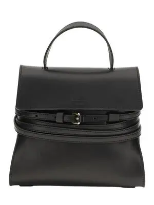 Moschino Tie Me Leather Handbag - Black