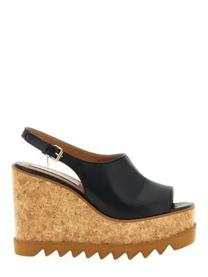 Stella McCartney Sneak-elyse Slingback Wedges - Black