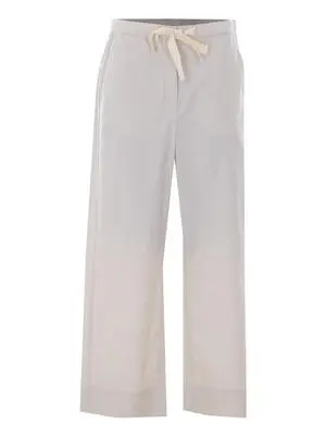 Max Mara Wide-leg Cotton Trousers - Gray
