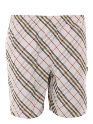 Burberry Check Print Bermuda Shorts - Cream