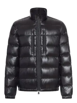 Moncler Quilted High Neck Zip Fastening Long Sleeve Jacket - Black