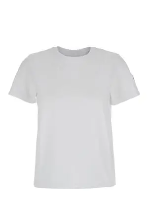 Moncler Cotton T-shirt With Embroidered Logo - White