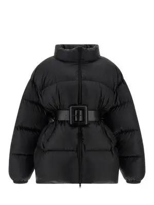 Balenciaga Hourglass Down Jacket With Belt - Black