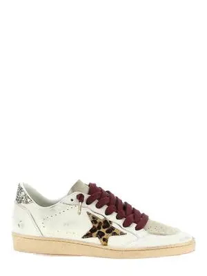 GOLDEN GOOSE GOLDEN GOOSE Distressed Leopard Star Sneakers Cream