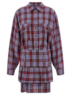 VIVIENNE WESTWOOD Vivienne Westwood Marta Check Print Linen Dress