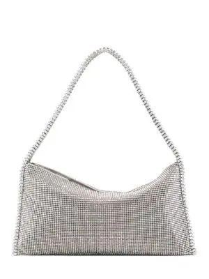 Benedetta Bruzziches BENEDETTA BRUZZICHES Silver-tone Crystal Embellished Shoulder Bag Silver