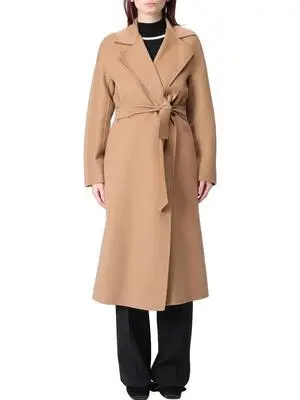 Max Mara Max Mara Studio Camel Belted Wool Coat Brown