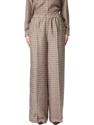 Max Mara Printed Wide Leg Trousers - Brown