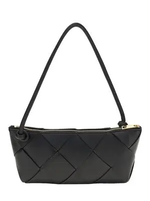 Bottega Veneta Woven Leather Shoulder Bag - Black