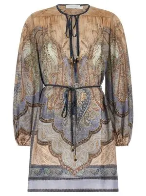 Zimmermann Wanderlust Linen Midi Dress - Multicolor