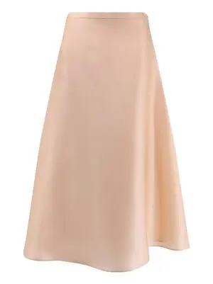 Alberta Ferretti Silk Flared Skirt - Cream