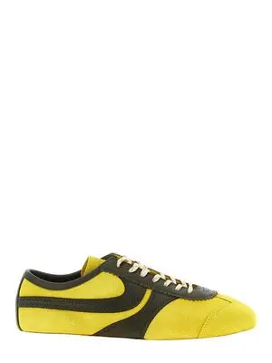 Dries Van Noten Dries Van Noten Suede Sneakers With Contrasting Leather Details Yellow
