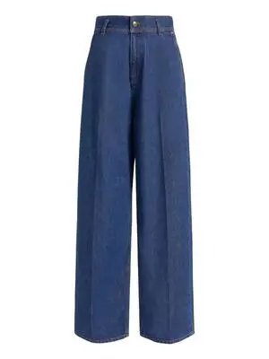 Alberta Ferretti Cotton Wide-leg Jeans - Multicolor