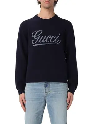 Gucci Wool Sweater With Script Logo - Multicolor