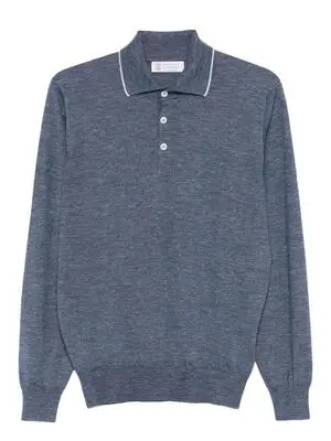 Brunello Cucinelli Long Sleeve Polo - Multicolor